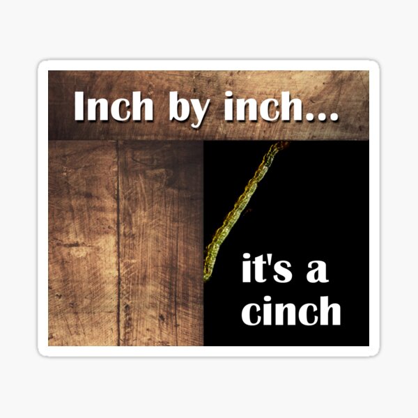 "Inch by inch it's a cinch" Sticker by KrossKiwi | Redbubble