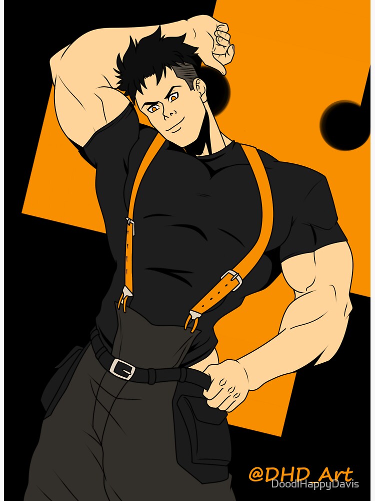 Fire Force Captain Obi Sticker By Doodlhappydavis Redbubble