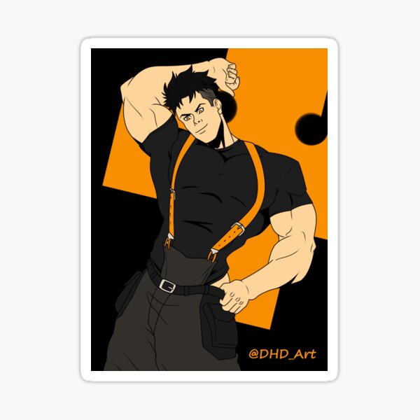 "Fire Force Captain Obi" Sticker by DoodlHappyDavis | Redbubble