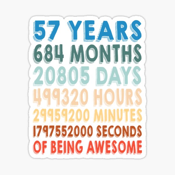 "57th Birthday Gift Retro Vintage Style " Sticker by funnyguy | Redbubble