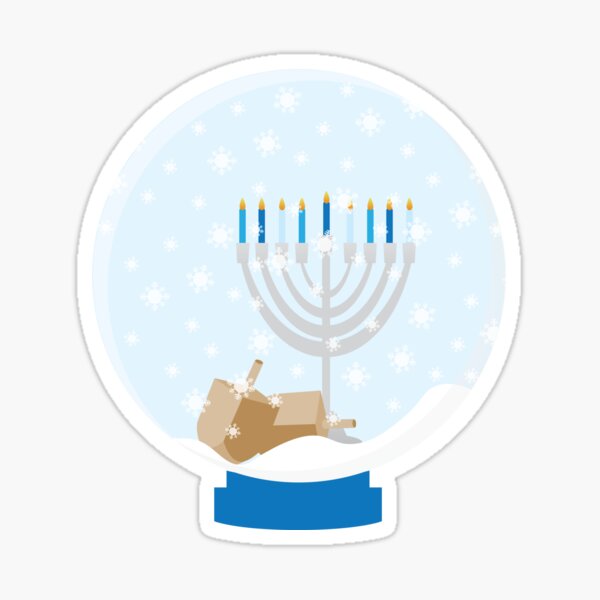 "Hanukkah Snow Globe" Sticker for Sale by sigdesign | Redbubble