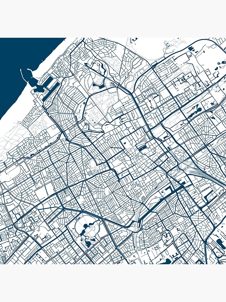 Póster «La Haya mapa mapa de la ciudad azul oscuro» de 44spaces | Redbubble