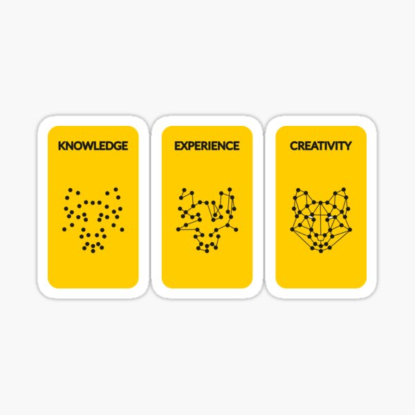 "Knowledge. Experience. Creativity." Sticker for Sale by SetinM | Redbubble