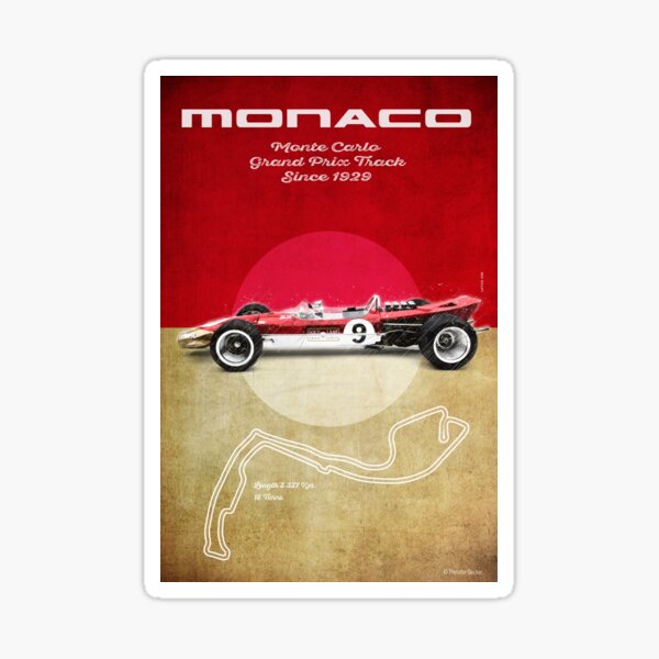 "Monaco Racetrack Vintage" Sticker for Sale by theodordecker | Redbubble