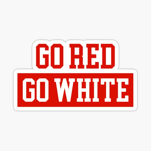 "Go Red Go White" Sticker for Sale by Eliastrations | Redbubble