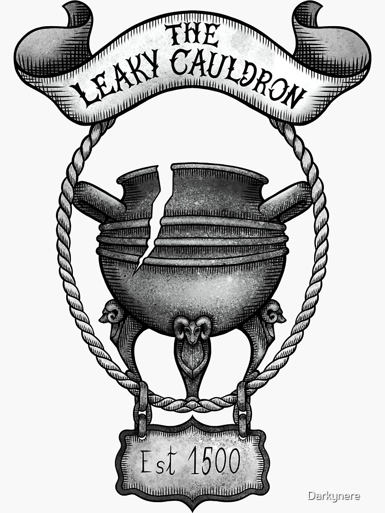 "Leaky Cauldron Desing" Sticker by Darkynere | Redbubble