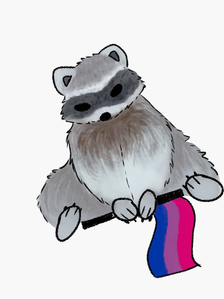 "Bi Pride Raccoon" Sticker by MossyRaccoon | Redbubble