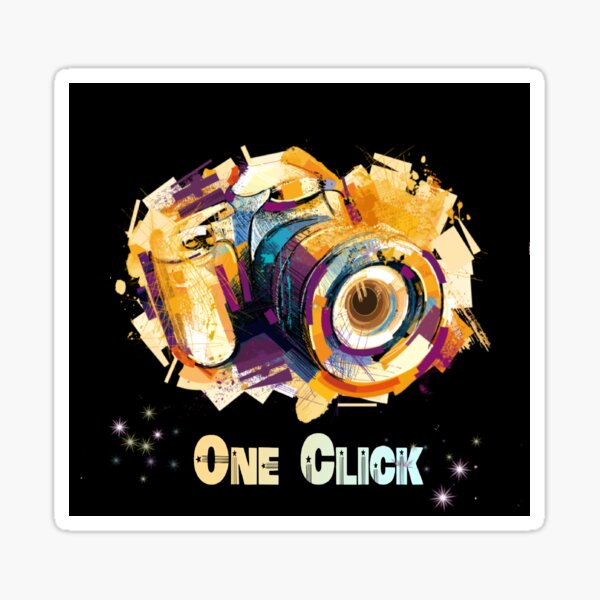 "One click" Sticker for Sale by StarsColours | Redbubble