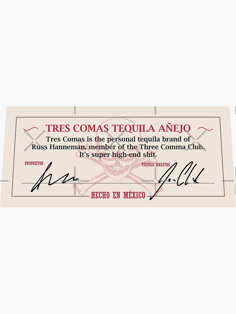 "Tres Comas ® Merchandise - Silicon Valley" Sticker by Halla-Merch ...