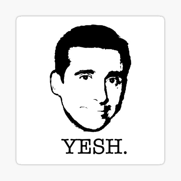 "Michael Scott the Office TV show YESH. black white" Sticker by starkle ...