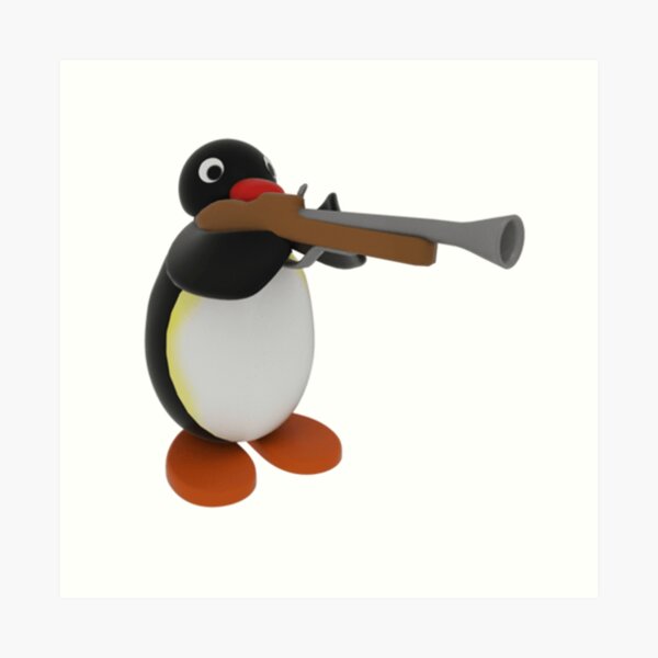 "Pingu with a gun" Art Print for Sale by Robin- | Redbubble