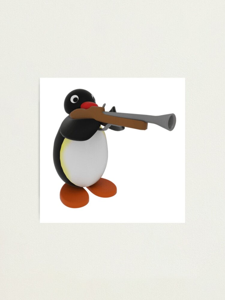 "Pingu with a gun" Photographic Print by Robin- | Redbubble