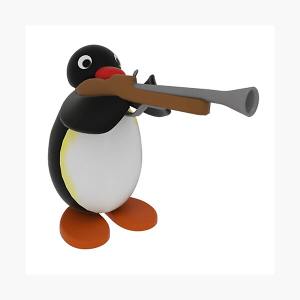 "Pingu with a gun" Photographic Print by Robin- | Redbubble