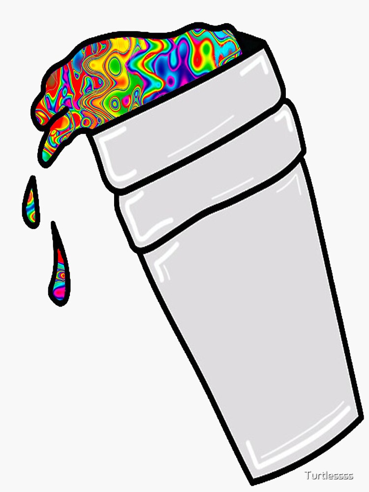 "Lean Double Cup Psychedelic Trippy Drip" Sticker for Sale by ...