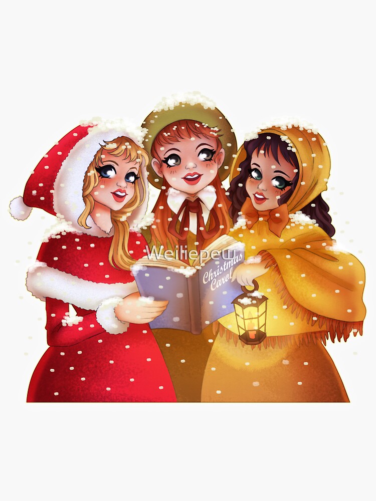 "Christmas Carols" Sticker by Weiliepew | Redbubble