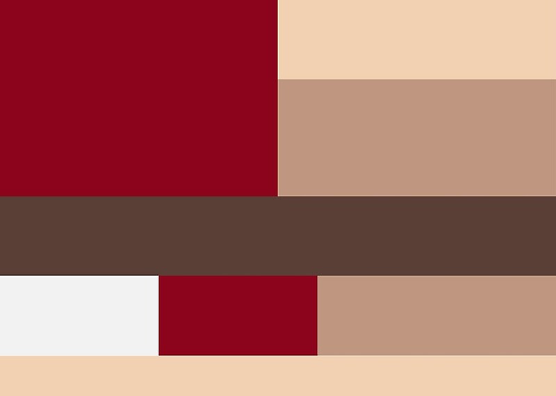 "Red & Brown Color Blocks rectangle modern" by kristinedesigns | Redbubble