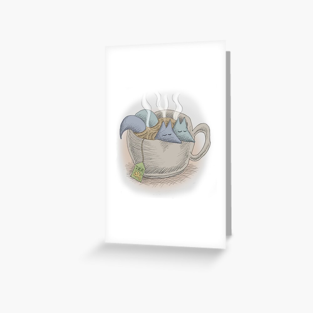 "Teacup Bath" Greeting Card by Foxes-in-Love | Redbubble