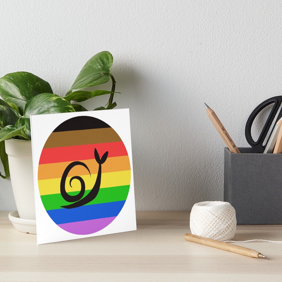 "POC-Inclusive LGBTQ+ Minimalist Pride Snail Rainbow Flag Logo" Art ...