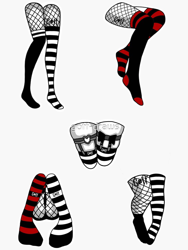 "Thigh High Lover [Red]" Sticker by goff-draws | Redbubble