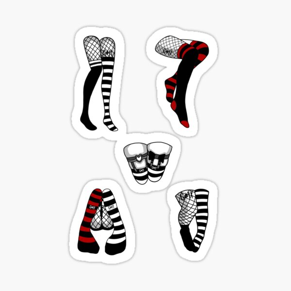 "Thigh High Lover [Red]" Sticker by goff-draws | Redbubble
