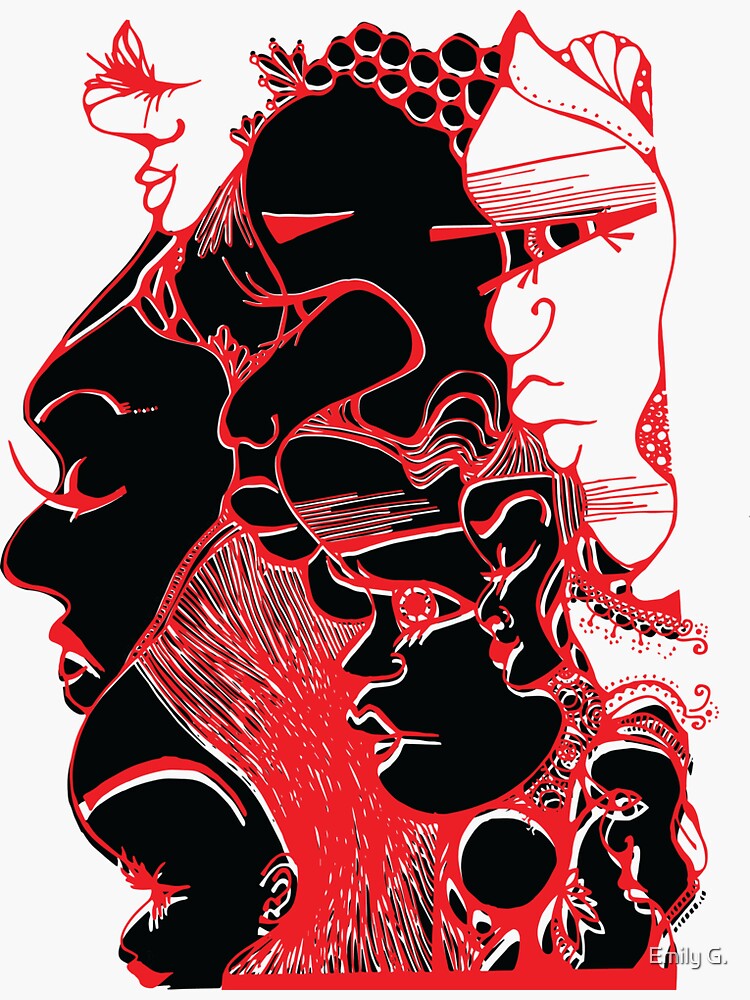 "Ladies Reverse Red" Sticker for Sale by emgrobe | Redbubble