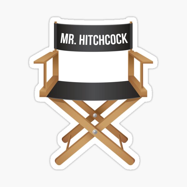 "Alfred Hitchcock director chair" Sticker for Sale by hypnotzd | Redbubble