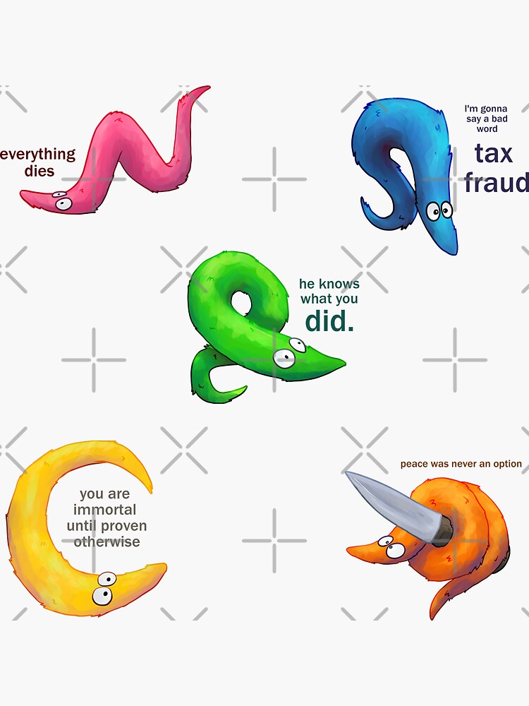 "Worms on strings" Sticker for Sale by chaoticcaprisun | Redbubble