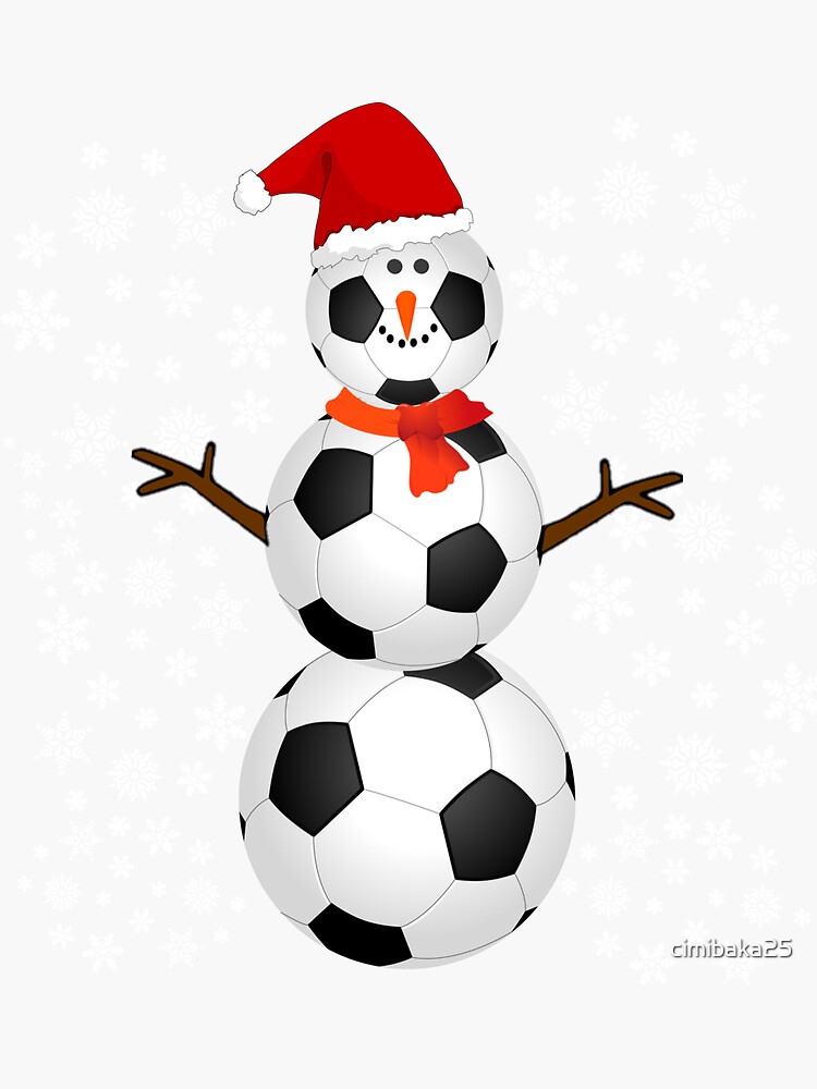 "Soccer Snowman Christmas" Sticker for Sale by cimibaka25 | Redbubble
