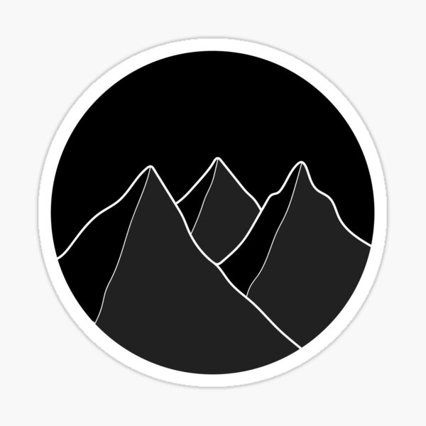 "Black Three Peaks design" Sticker for Sale by Kipperwipper13 | Redbubble