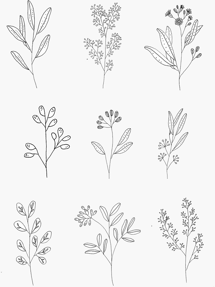 "Flower Drawing Sticker Pack" Sticker for Sale by Alyssa Mio | Redbubble