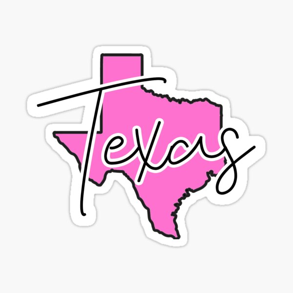 "Texas Pink Sticker" Sticker for Sale by Alyssa Mio | Redbubble
