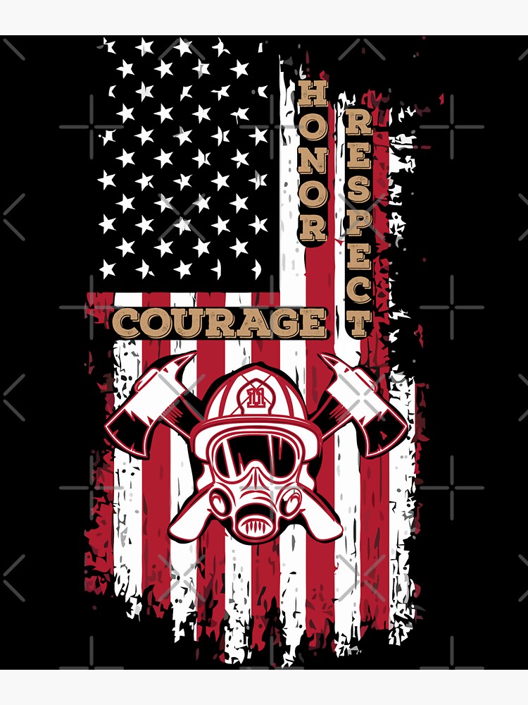 "American Firefighter Honor, Respect, Courage" Sticker by masterchaotic ...