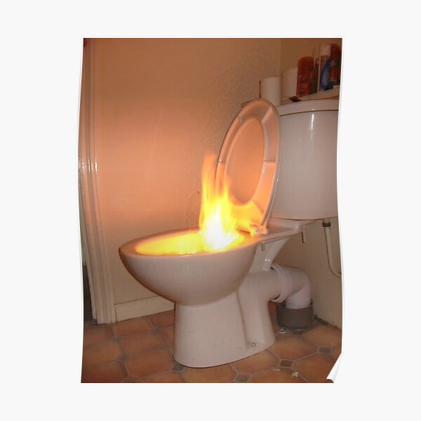 "Toilet fire" Poster for Sale by boozelightyear | Redbubble