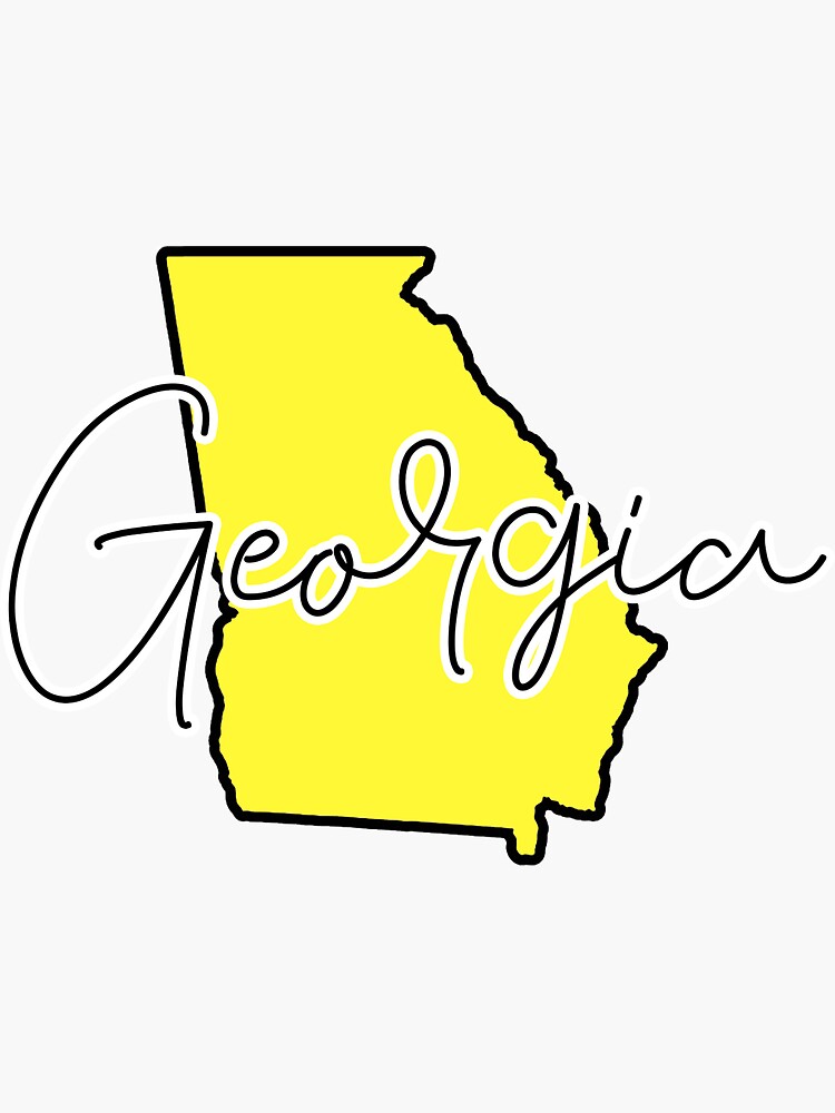 "Georgia State Yellow Sticker" Sticker by alyssamio | Redbubble
