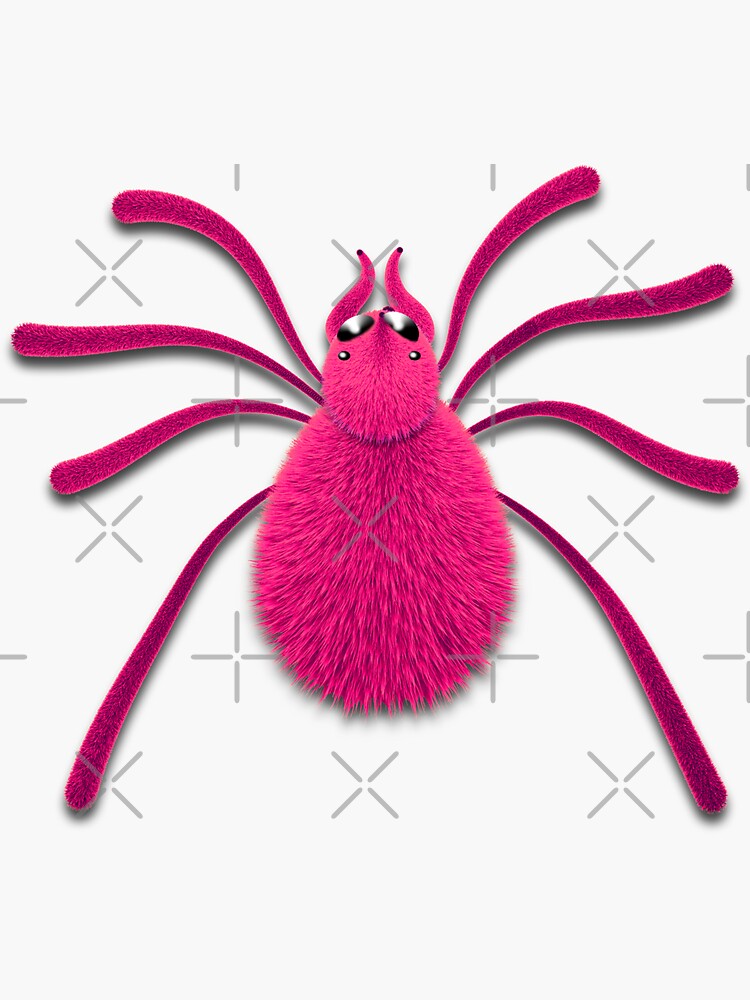 "Furry Pink Spider Fluffy Animal" Sticker for Sale by YOVEY | Redbubble