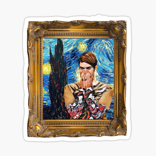 "Stefon SNL Starry Night Painting" Sticker by justcallmeolive | Redbubble