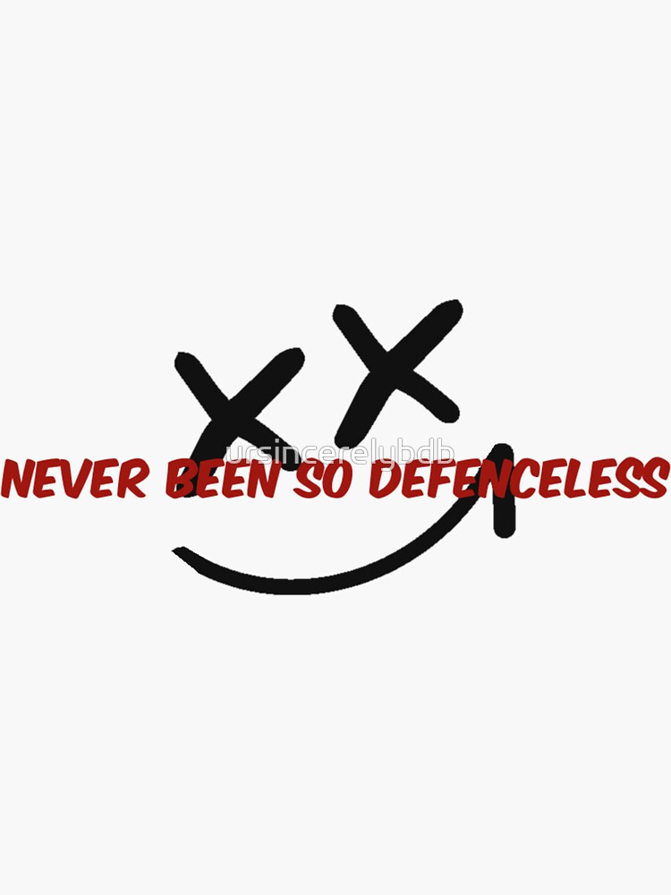 "defenceless lyric and smiley" Sticker for Sale by ursincerelybdb ...