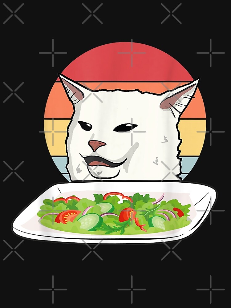 "Angry Women Yelling At Confused Cat At Dinner Table Meme " Art Print ...