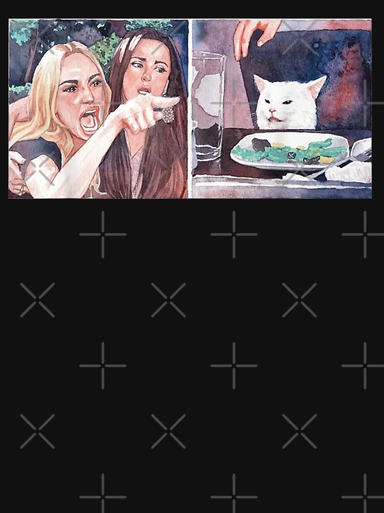 "Woman Yelling At Table Dinner Cat Meme Dank Meme " Art Print for Sale ...