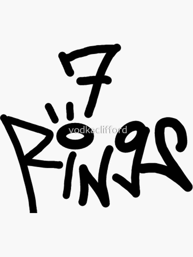 "7 RINGS | black logo" Sticker for Sale by vodkaclifford | Redbubble