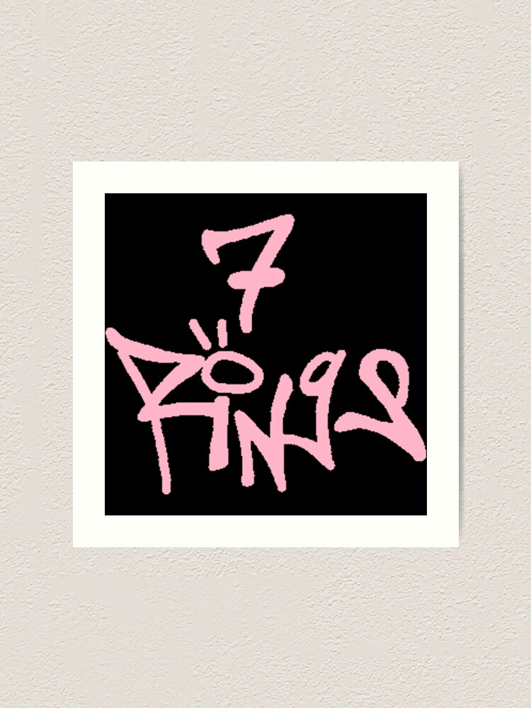 "7 RINGS | pink logo" Art Print for Sale by vodkaclifford | Redbubble