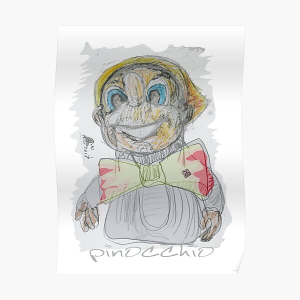 "Hand Puppet PINOCCHIO (Original Drawing by AliceCCI)" Poster by ...