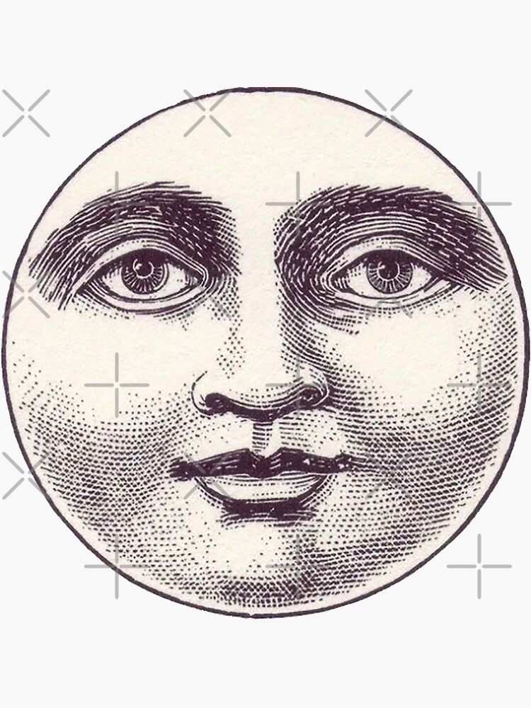 "Moonface/ man in the moon" Sticker by dusie | Redbubble