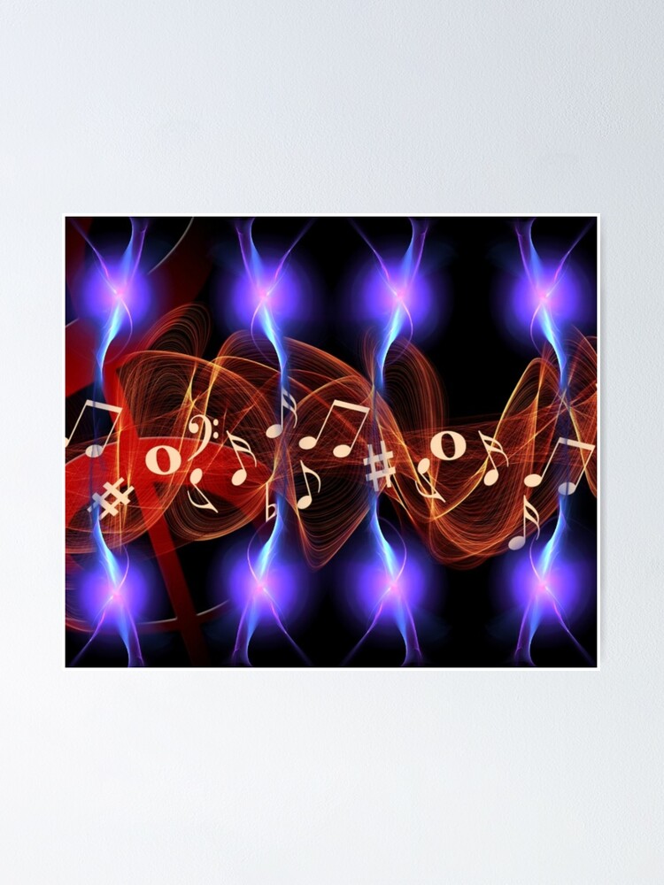 "Electric Music Notes Design" Poster for Sale by Mindsofcreation ...
