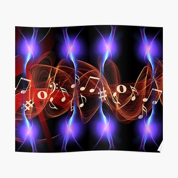 "Electric Music Notes Design" Poster for Sale by Mindsofcreation ...