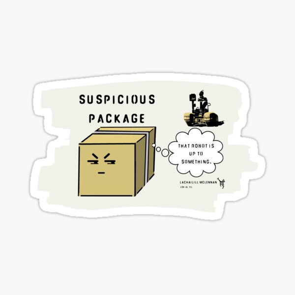 "Suspicious Package" Sticker by Lachailill-M | Redbubble