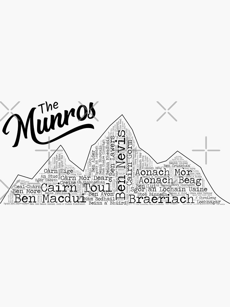 "The Munros - Mountain Word Art- Funny Hillwalking and Munro Bagger ...