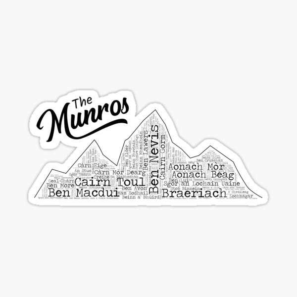 "The Munros - Mountain Word Art- Funny Hillwalking and Munro Bagger ...