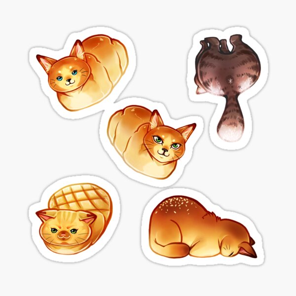 "Nyan Pan - Cat Loaf" Sticker for Sale by ArtofYorugami | Redbubble