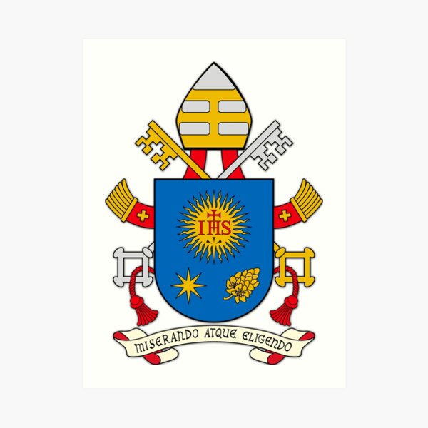 "Papal Coat of Arms for Pope Francis on white" Art Print for Sale by ...